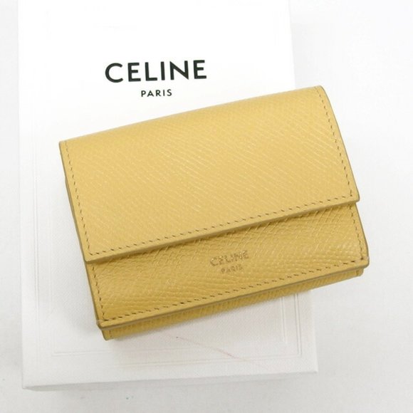 Celine | Accessories | Celine Small Trifold Wallet Light Yellow | Poshmark